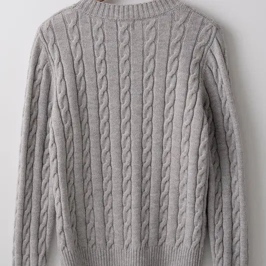 Riddled with Love Cable Ribbed Knit Sweater