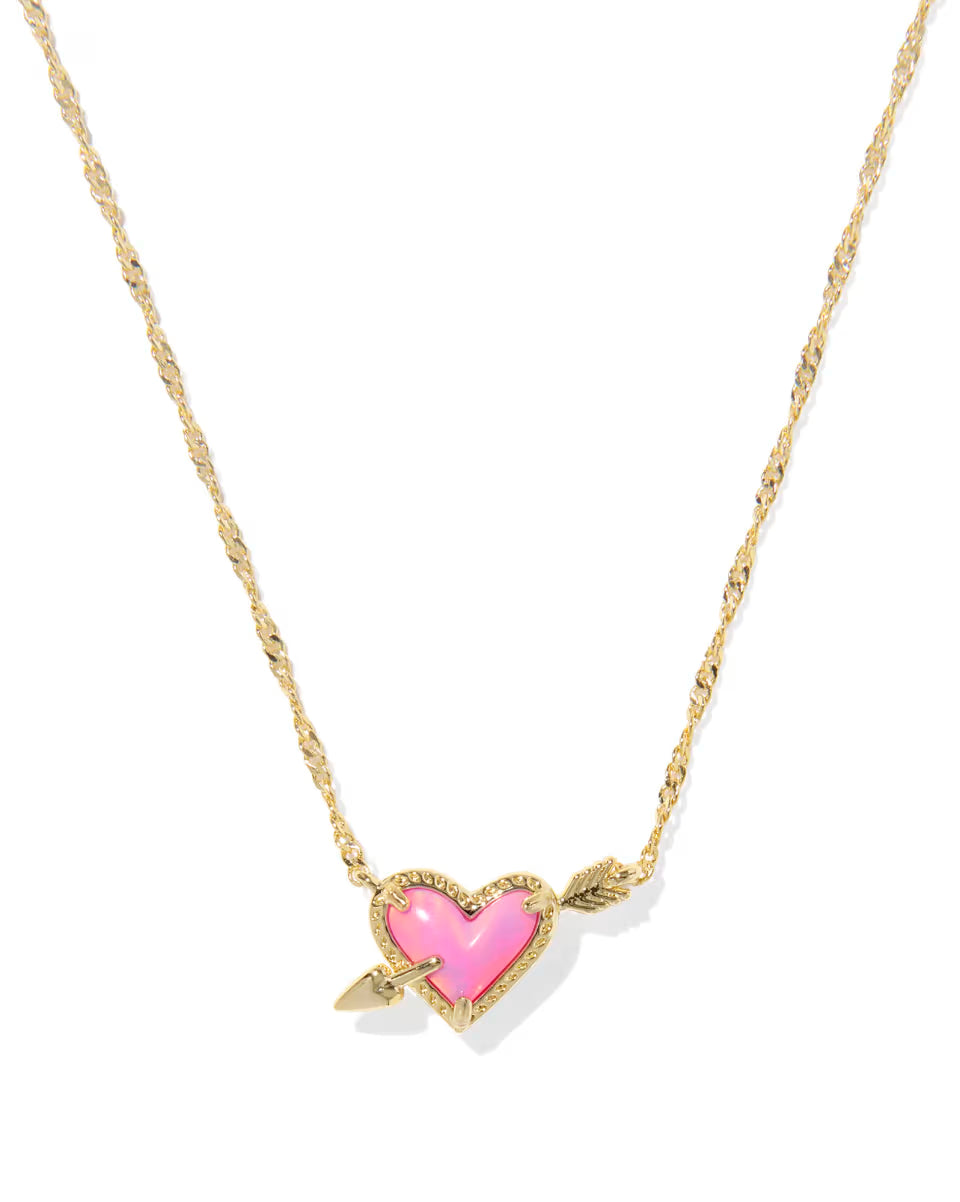Kendra Scott Ari Heart Arrow Gold Short Pendant Necklace