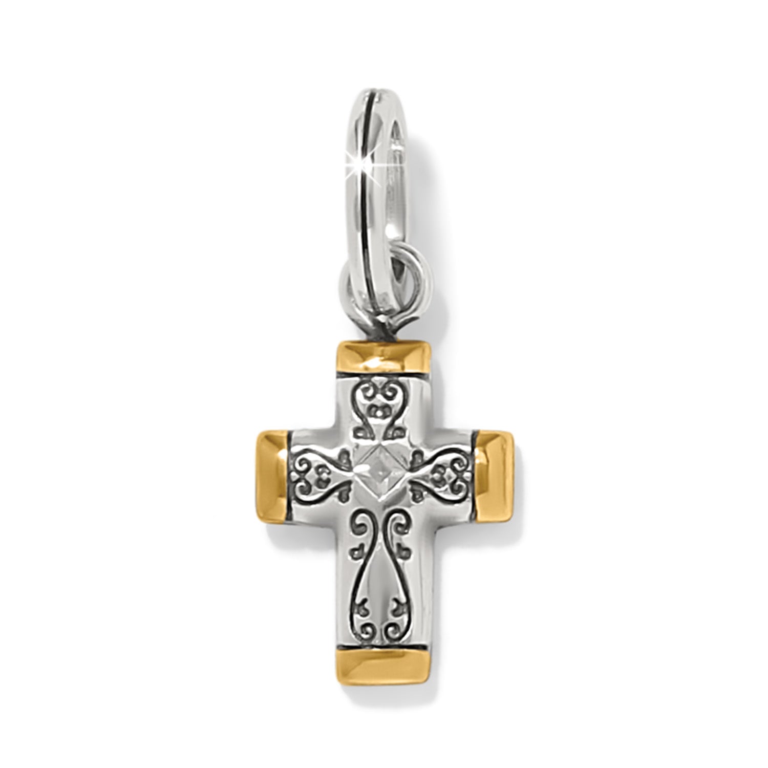 Brighton Venezia Cross Charm - Silver Gold