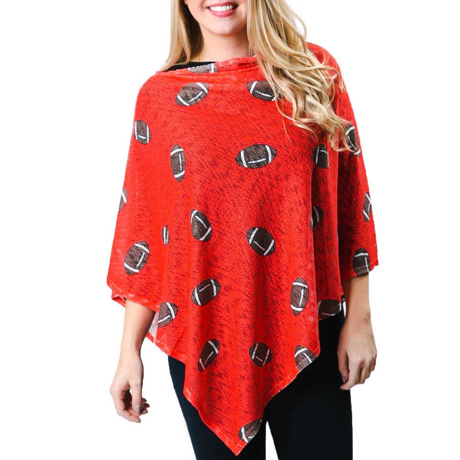 Football Printed Poncho