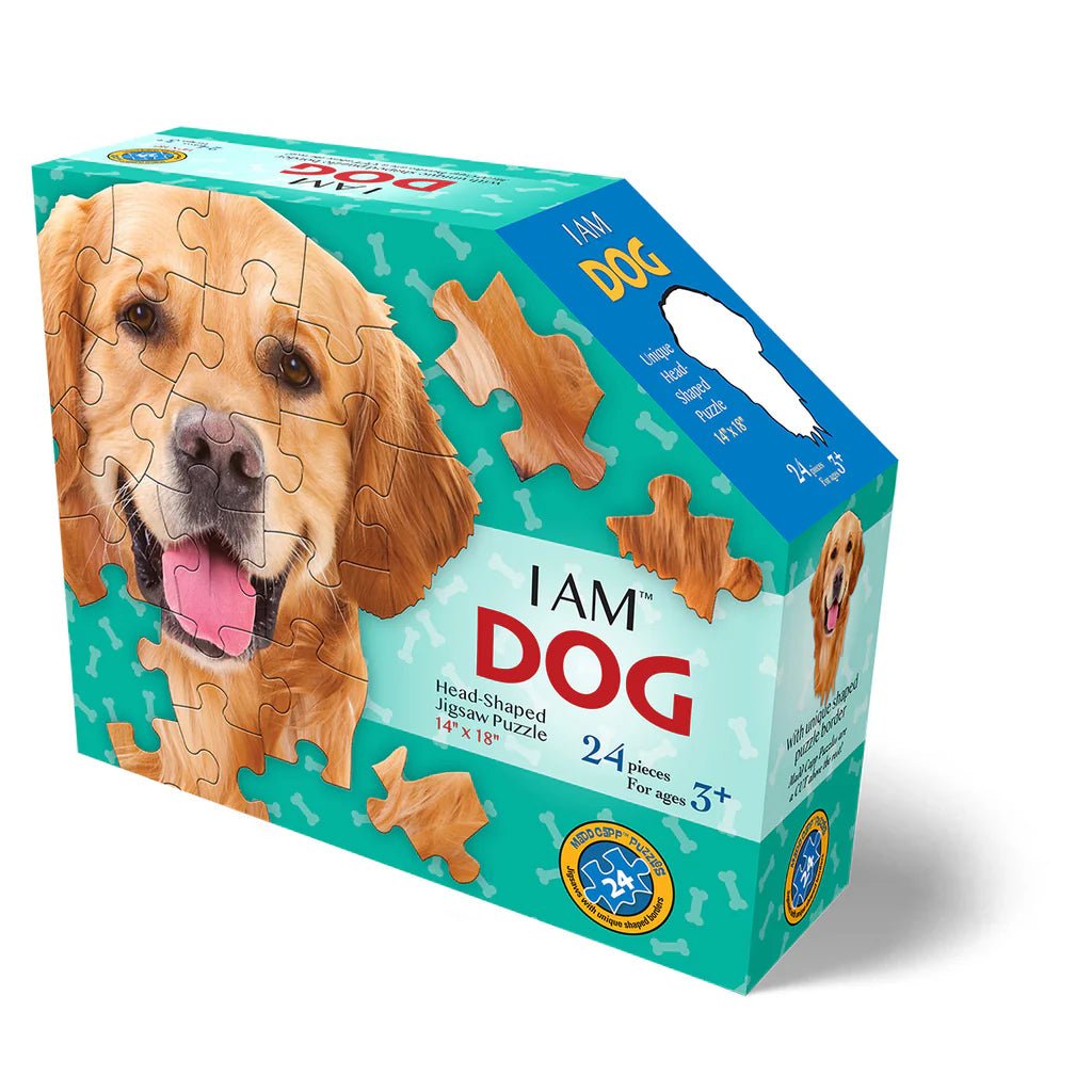 I Am Dog 24-Piece Puzzle – Animal Head-Shaped, For Ages 3+