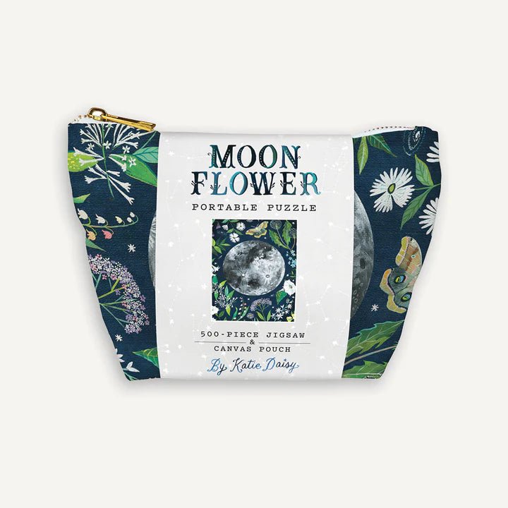 Moonflower Portable Puzzle 500-Piece Jigsaw & Canvas Pouch
