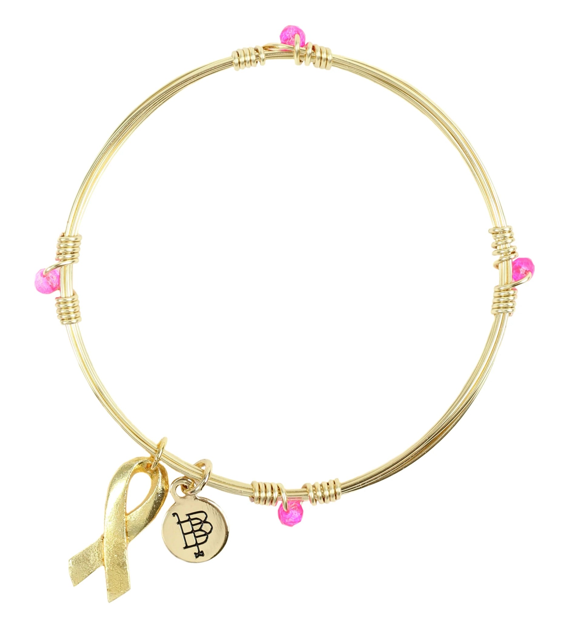 PINK RIBBON BANGLE STACKER