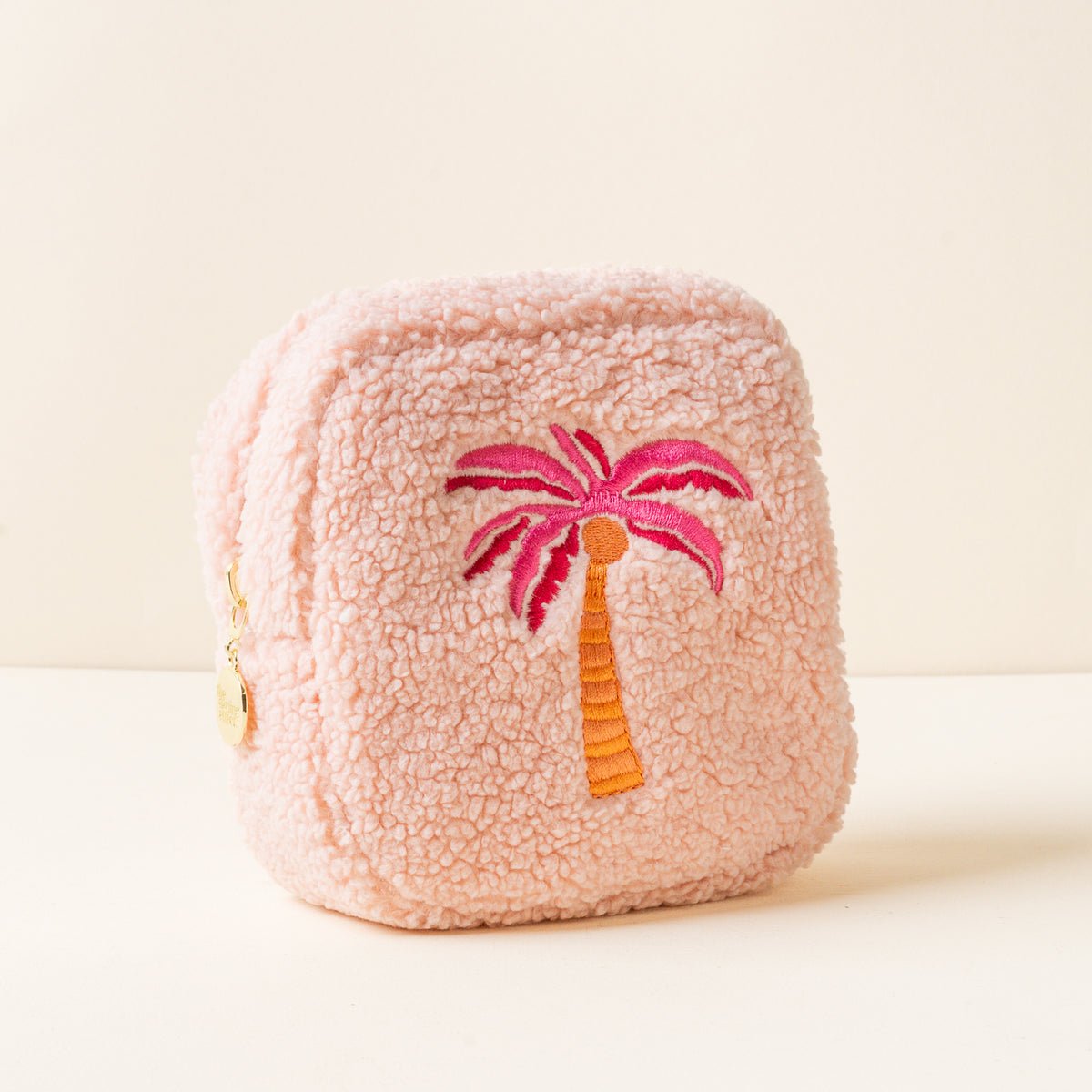 The Darling Effect Square Teddy Pouch - Pink Palm Tree