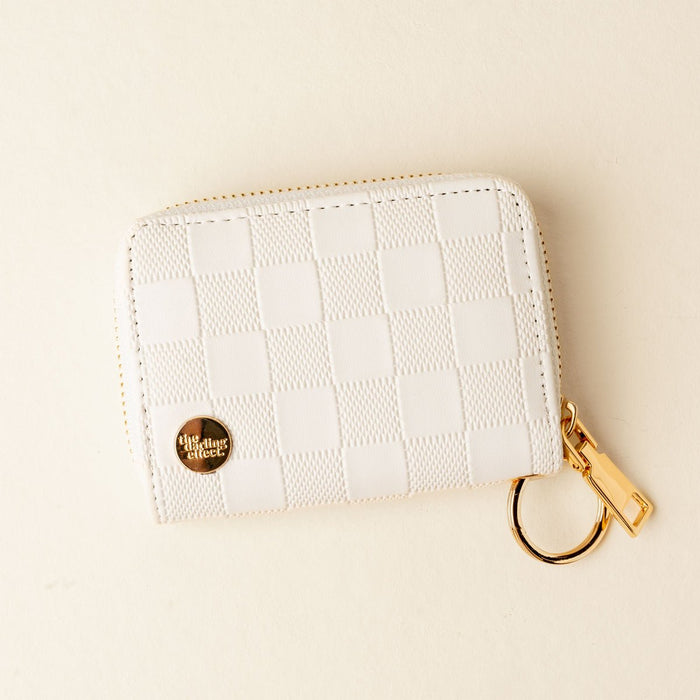 The Darling Effect Zip Around Wallet - White Check