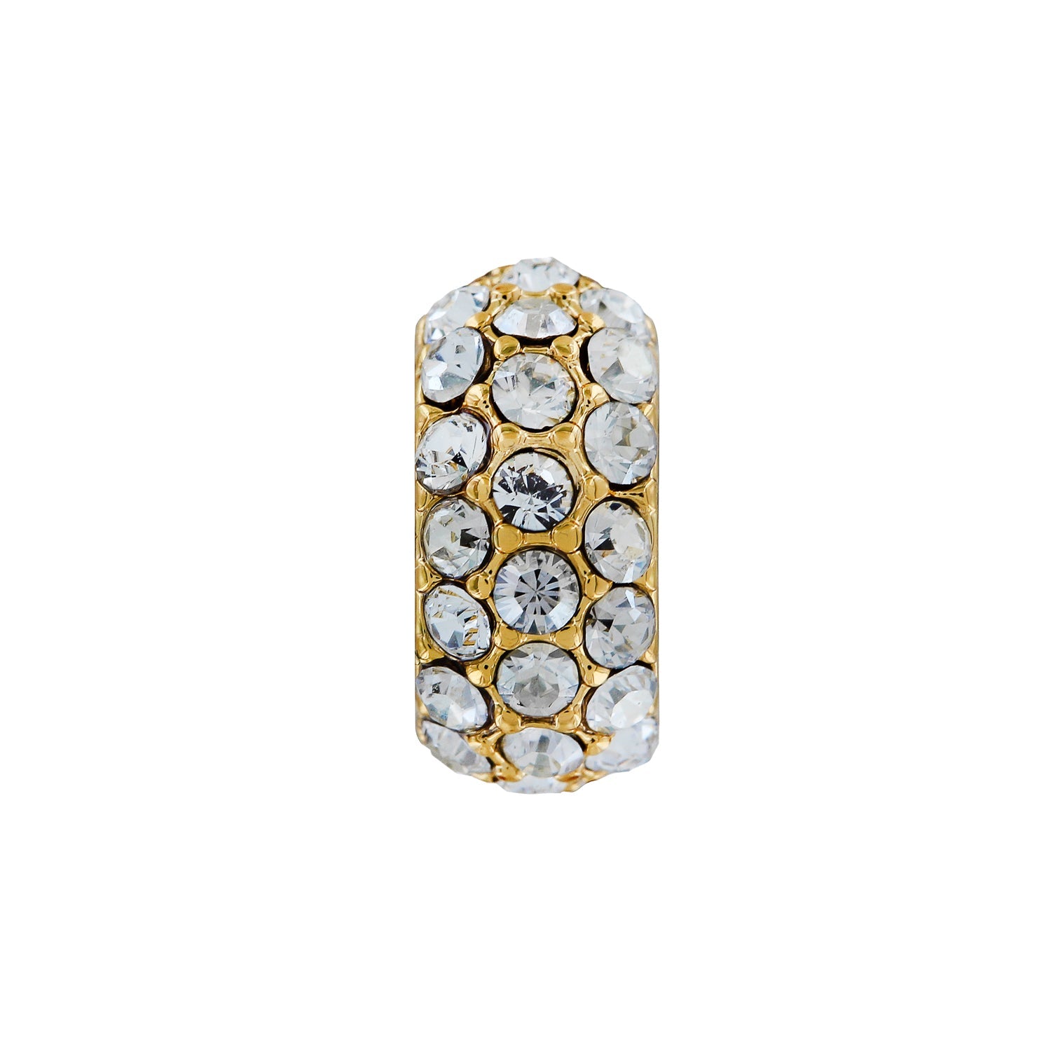 Brighton Glitter Spacer Bead | Gold & Clear Sparkle