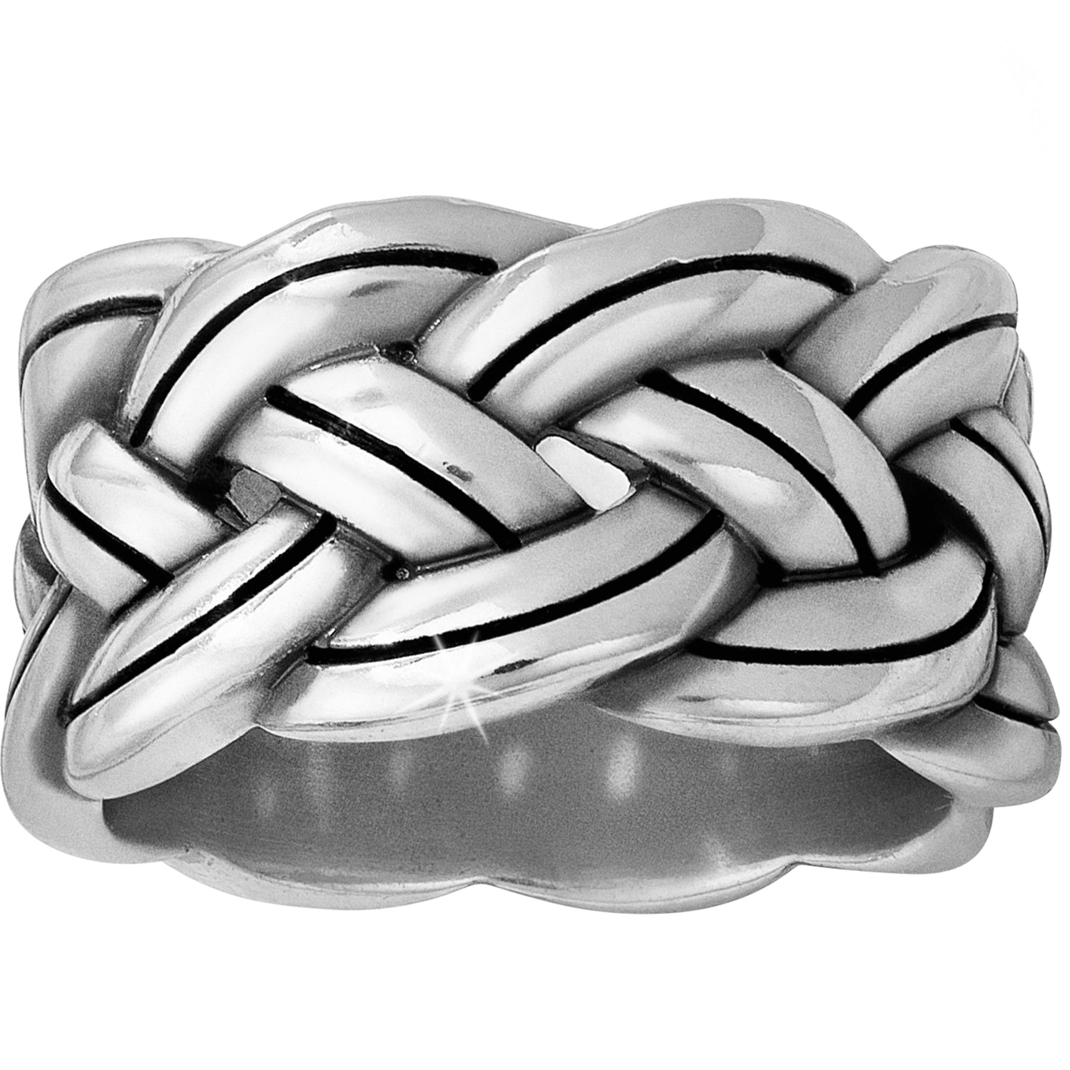 Brighton Silver Interlok Wide Band Ring